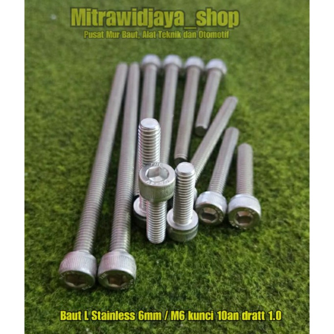Jual BAUT L STAINLESS STELL M6x10,25,30,40,50,60,70,80,90,100,110,130 A2-70 304 baut 10an baut L ...