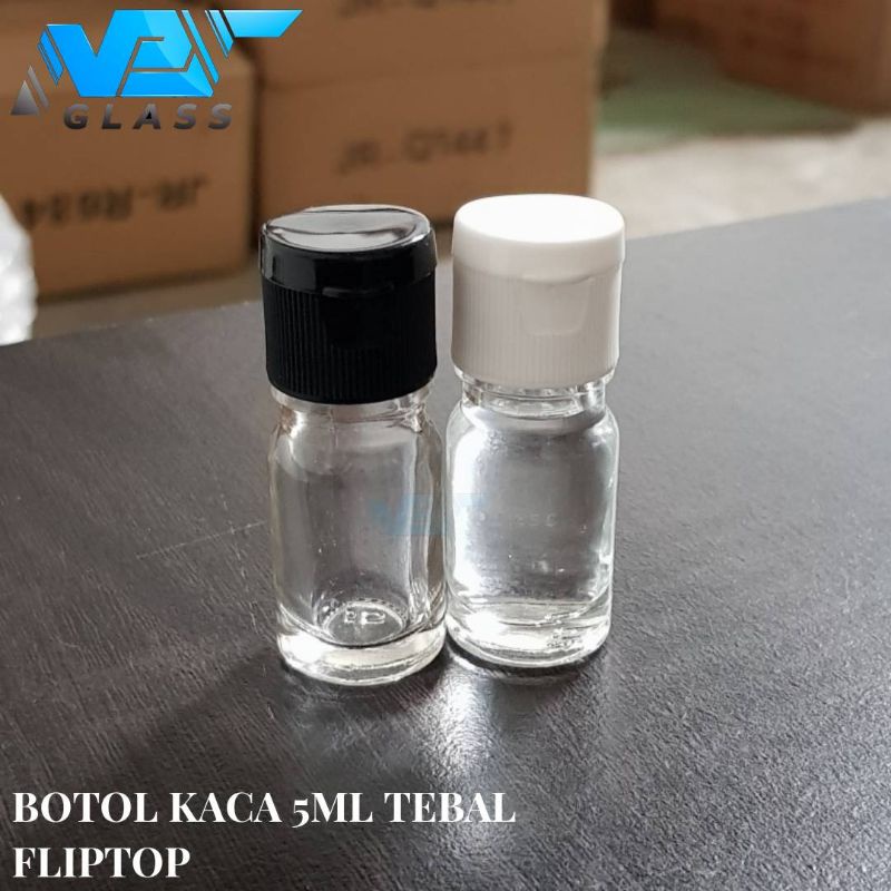 Jual botol kaca 5ml bening tebal tutup fliptop | Shopee Indonesia
