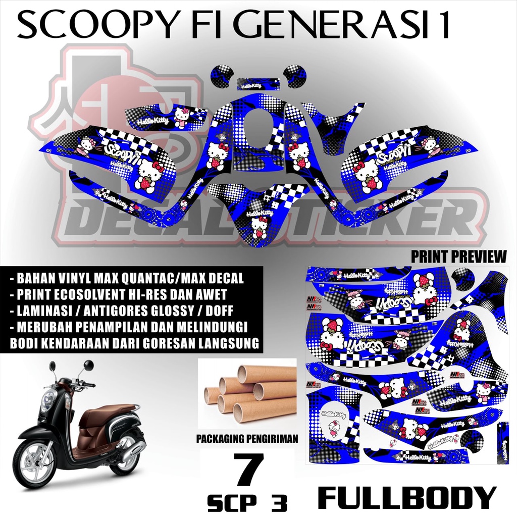 Jual STICKER PREMIUM MAXDECAL SCP 3 DECAL STICKER SCOOPY FI 2013 2014 ...