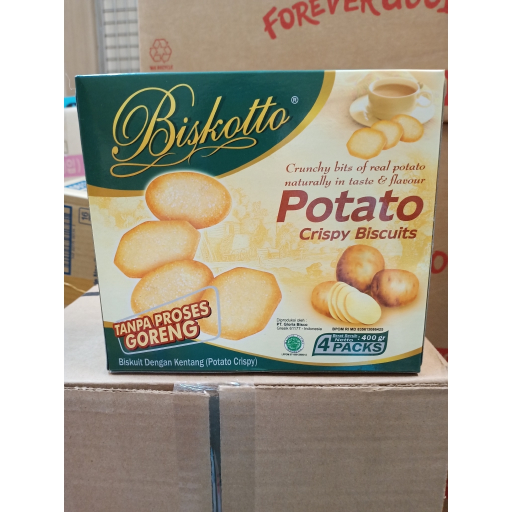 Jual Biscotto Potato Crispy Biscuit (Lokal) 400 gram | Shopee Indonesia