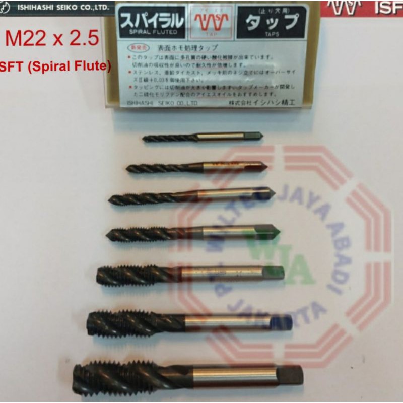 Jual Machine Tap / Tap Mesin Spiral M22 x 2.5 HSS Merek ISHIHASHI SEIKO (Japan) | Shopee Indonesia