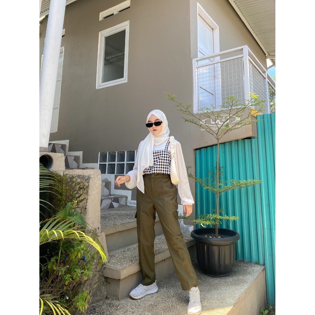 Jual STACIE POCKET PANTS M-XXXXL BIG SIZE 100KG++ MUAT CELANA CARGO ...