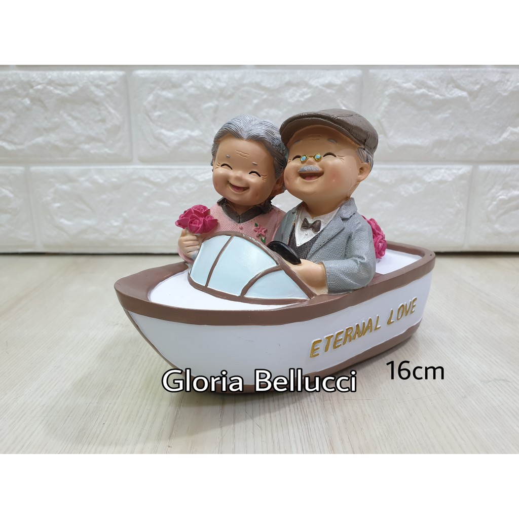 Jual patung pajangan kakek nenek perahu hadiah kado anniversary akong ...
