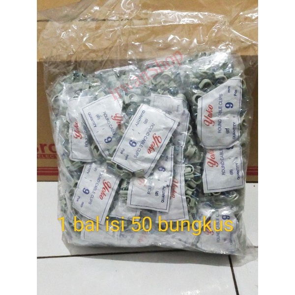 Jual Klem Kabel 9 mm 50 bungkus / Klem Kabel no 9 per bal 50 bungkus ...