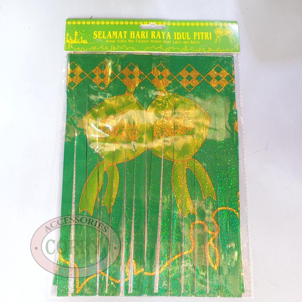 Jual Banner Rumbai Kertas Metalik Mengkilap Selamat Hari Raya Idul ...