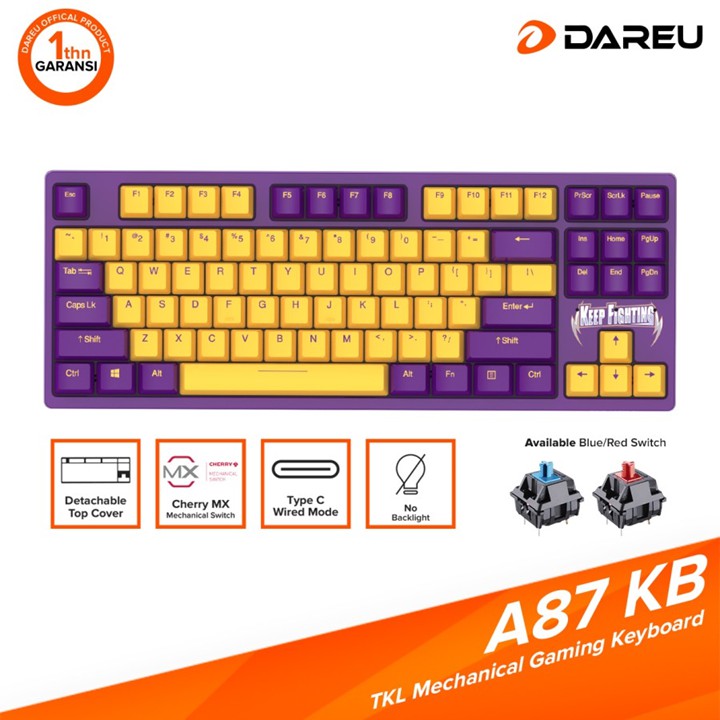 Jual DAREU A-87 KB Mechanical Keyboard Cherry MX - Biru | Shopee Indonesia