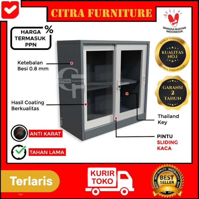 Jual Filling Cabinet Lemari Arsip Besi 2 Pintu Sliding Kaca Pendek|Lemari Sleding Kantor ...
