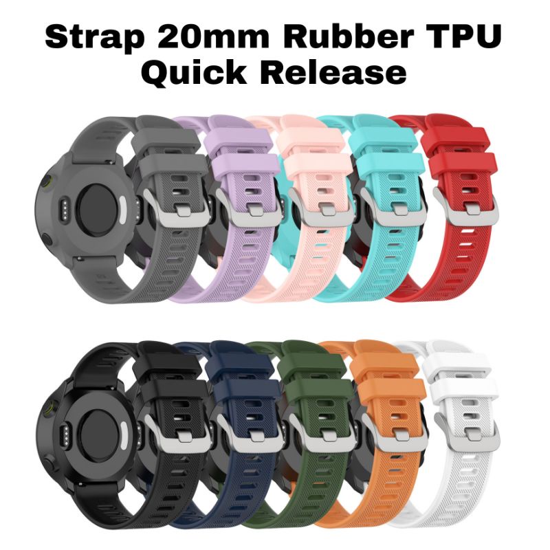 Jual Strap Rubber Quick Release 20mm Amazfit Bip S Lite, Bip U, Bip U ...