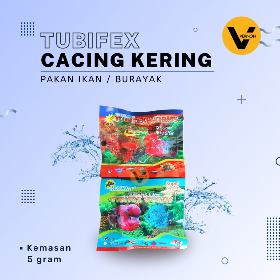 Jual Cacing Kering Tubifex Worm KYOTO Pakan Ikan 5gram | Shopee Indonesia