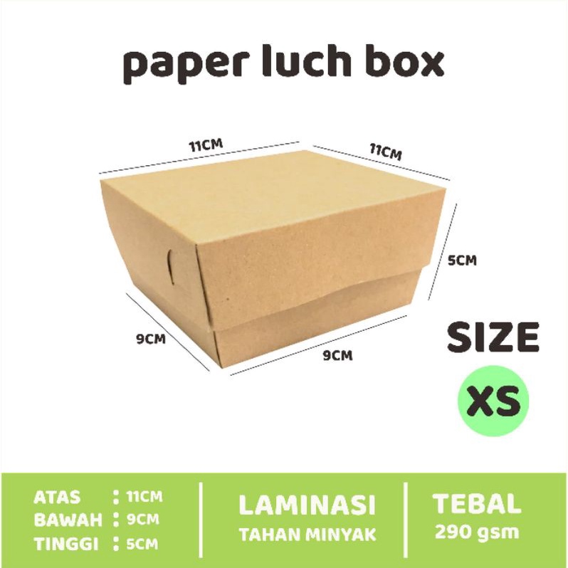 Jual Paper Lunch Box Kraft Coklat Laminasi Ukuran Xs Tebal 290gsm | Shopee Indonesia