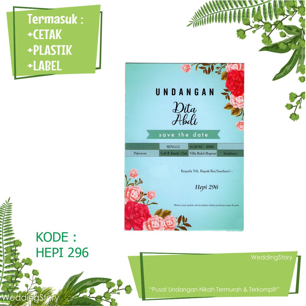 Jual Undangan Nikah Hepi 296 Sudah Cetak Harga Murah | Shopee Indonesia