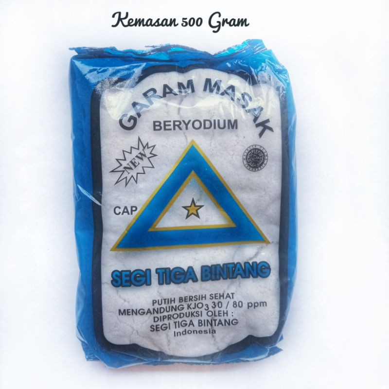 Jual GARAM HALUS BERYODIUM 500 GRAM SEGITIGA BINTANG KUALITAS PUTIH ...