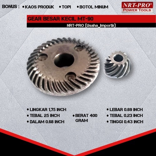 Jual NRT-PRO Gear Set Besar Kecil MT-90 Gear Gerinda Original Terbaru ...