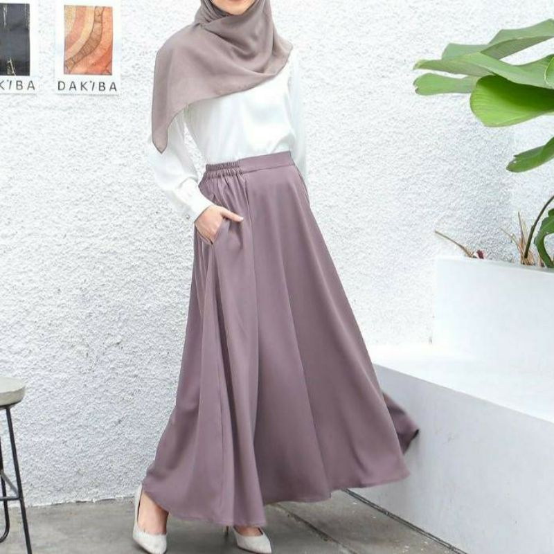 Jual Rok Panjang A-Line Bawahan Wanita Bahan Adem, Rok Circle Skirt Rok ...