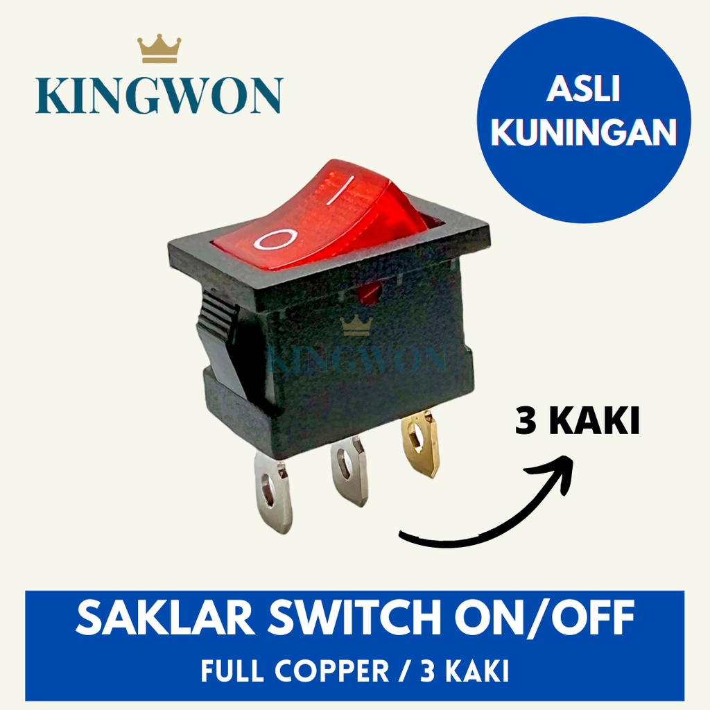 Jual SAKLAR SWITCH ON OFF 3 PIN 3 KAKI ROCKER SWITCH KECIL TOMBOL POWER ...