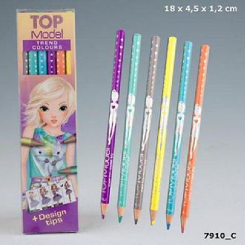 Jual Top Model TM7910 Trendy Colouring Pencil Set, 6 Colours | Shopee ...