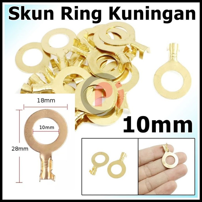 Jual Skun Ring Bulat 10 mm 10mm Terminal Kabel Kuningan | Shopee Indonesia