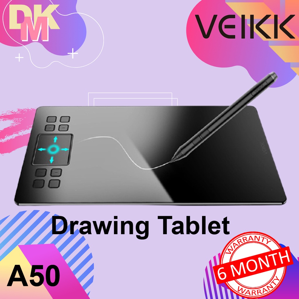 Jual VEIKK A50 Digital Graphic Drawing Pen Tablet Alt S640 Huion XP Pen ...