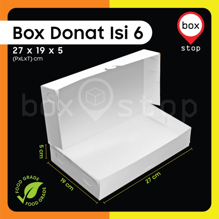 Jual Box Donat - Kotak Donat - Dus Donat Donut - PUTIH- Isi 6 (30 pcs ...