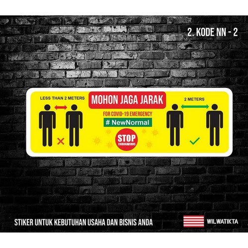 Jual Sticker Safety Sign Warning Jaga jarak ( Min. 2 Pcs ) | Shopee ...