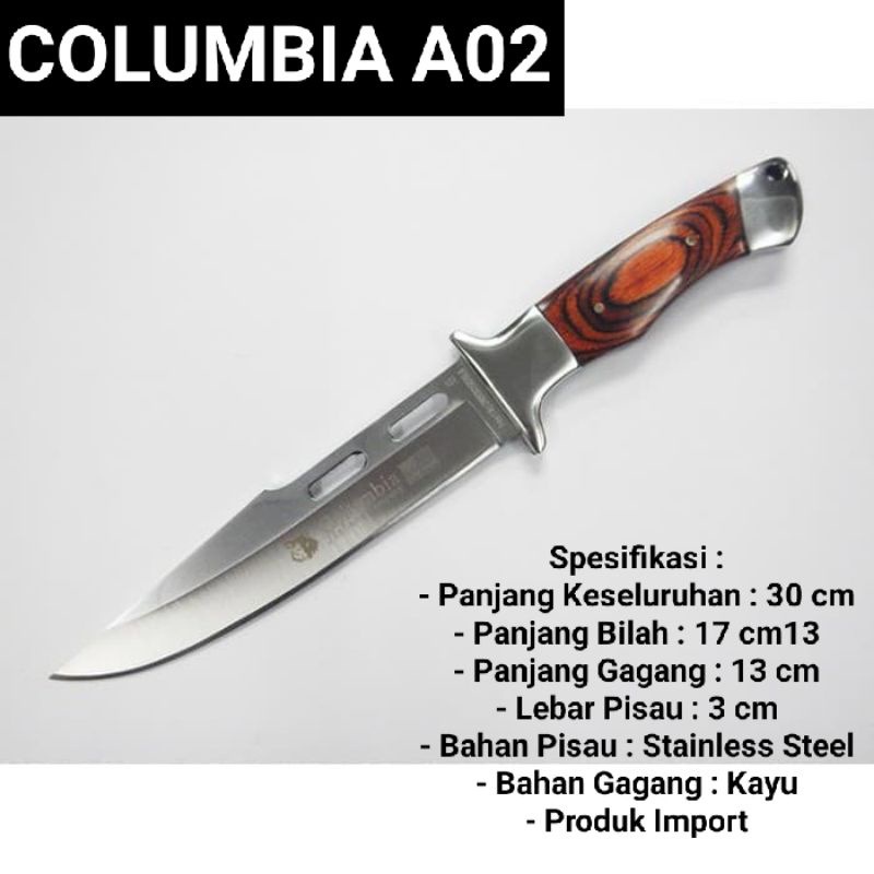Jual PISAU COLUMBIA A02 - PISAU OUTDOOR A 02 - PISAU SURVIVAL KIT A02 ...