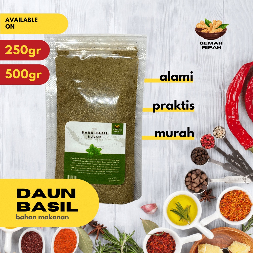 Jual Daun Basil Selasih Bubuk 250gram 500gram 1kgDaun Basil Kering ...