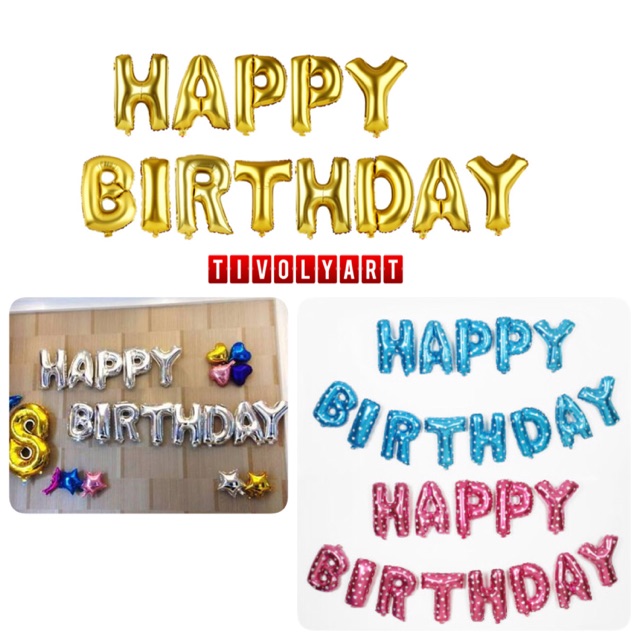 Jual Balon Foil Huruf Happy Birthday Set | Balon Huruf HBD SET | Balon ...