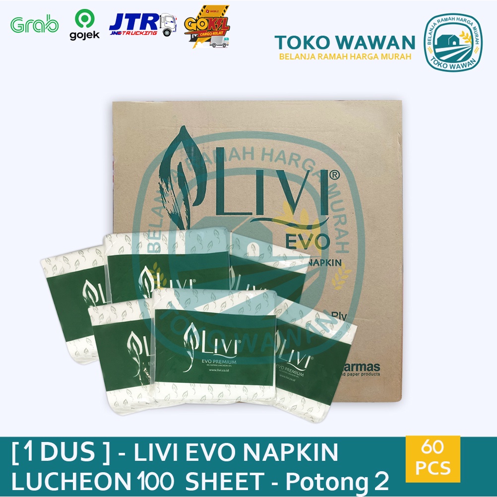 Jual Tissue LIVI Evo Napkin MG White Luncheon 50s / 100s Tisu Piring ...