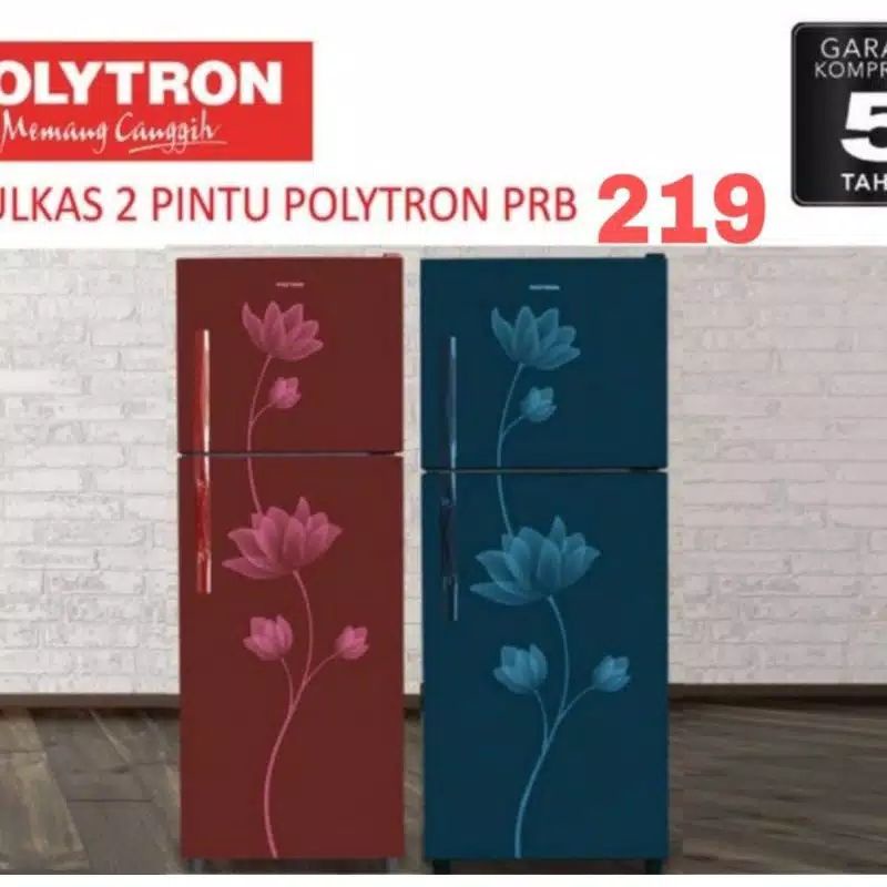Jual Kulkas Polytron 2 Pintu PRB-219 Motif Bunga promoo!! | Shopee ...