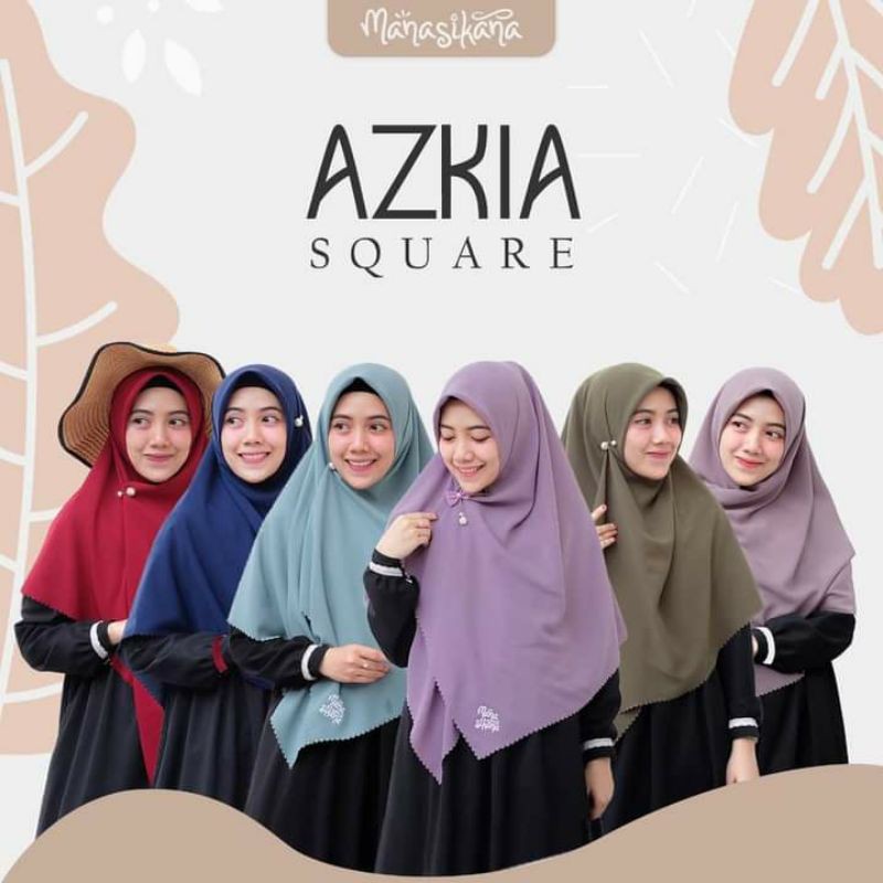 Jual JILBAB AZKIA SQUARE 7 WARNA BRAND MANASIKANA | Shopee Indonesia