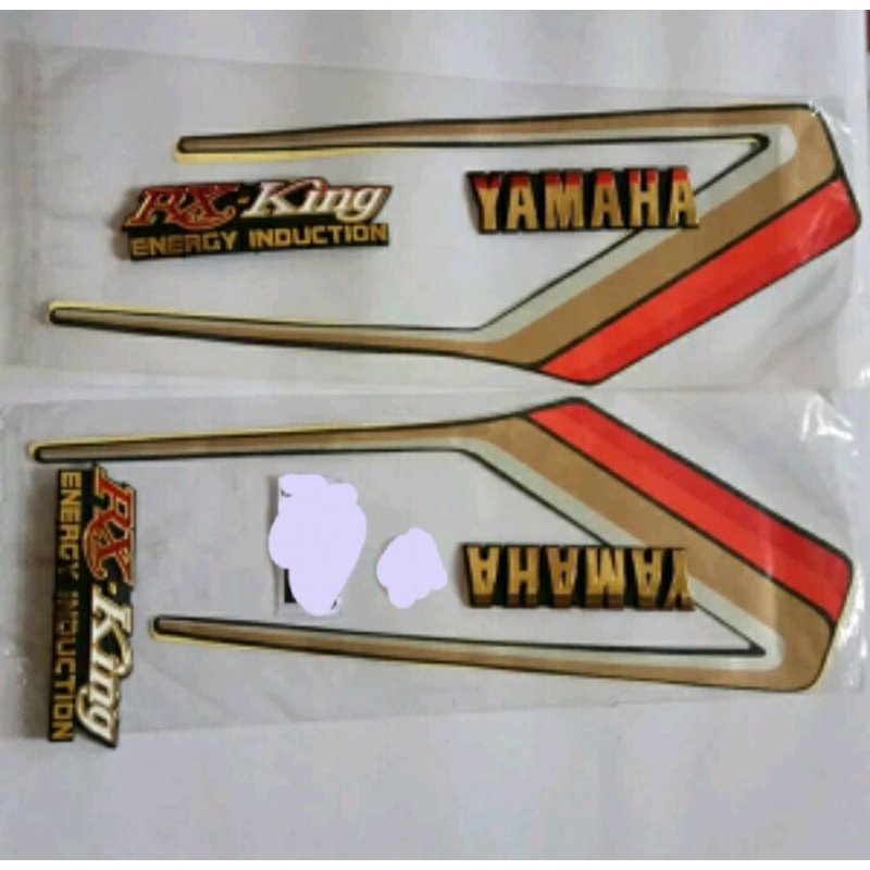 Jual PAKET LIS STRIPING STIKER RX KING TAHUN 1990 MERAH PLES EMBLEM ...