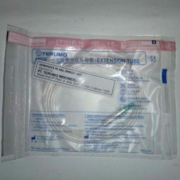 Jual EXTENSION TUBE 150 CM - 1,5 ML | TERUMO | SELANG PENGHUBUNG INFUS ...