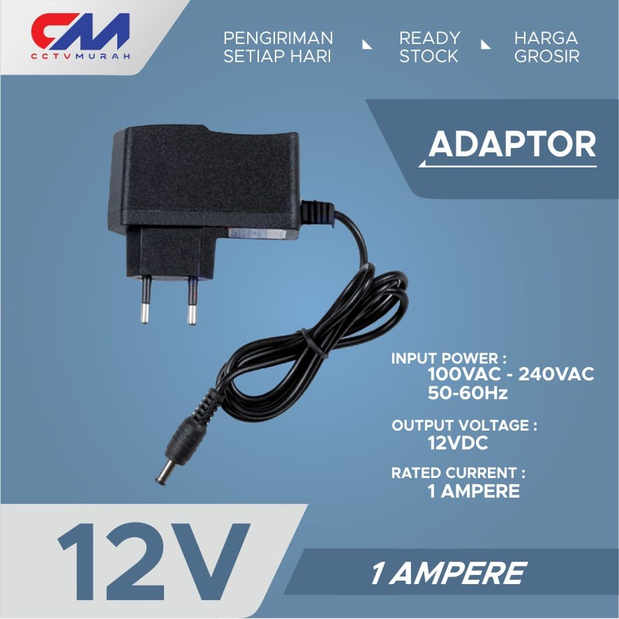 Jual Adaptor/Adapter DC 12V 1A Adaptor AC/DC 12V-1A swithching Kamera ...