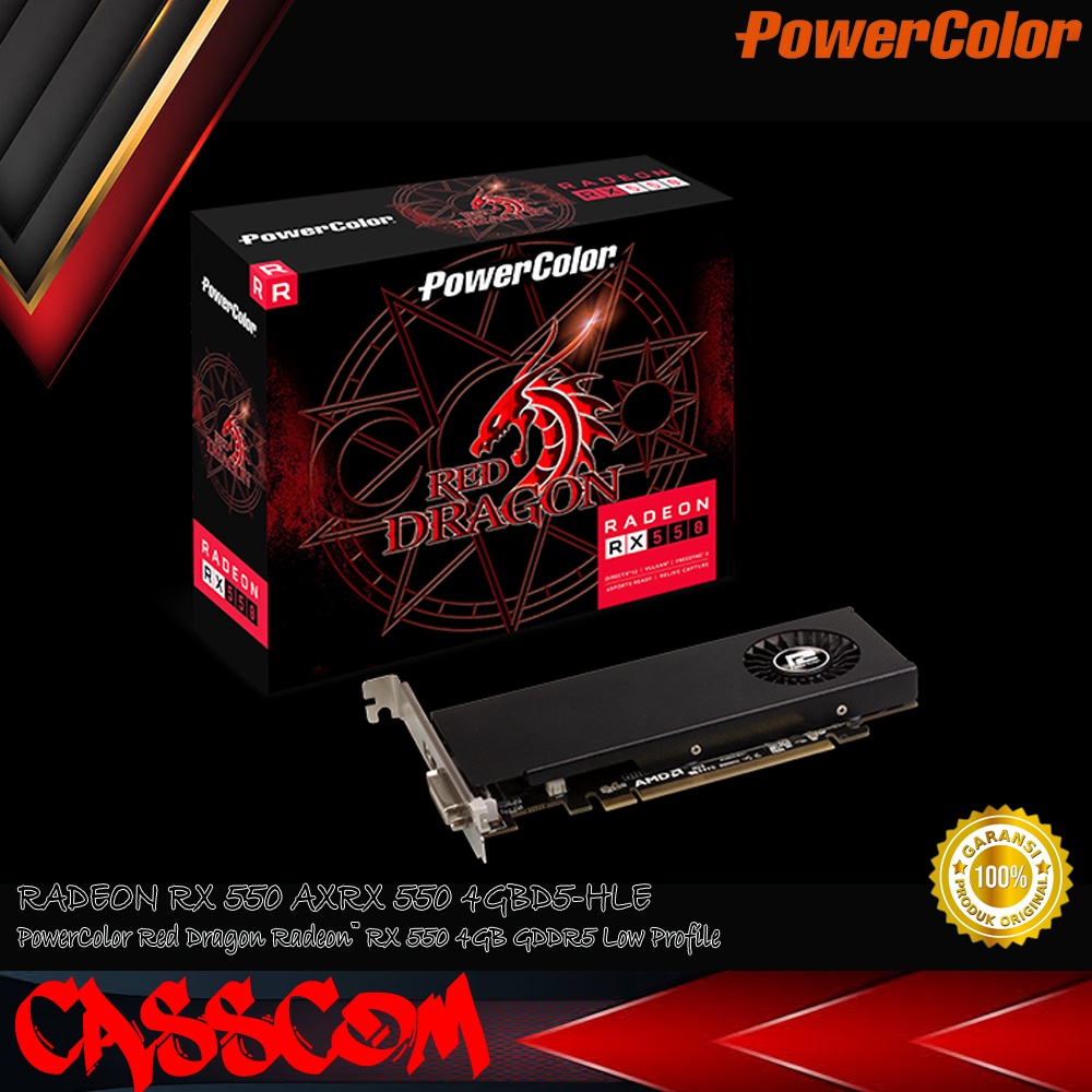 Jual VGA POWERCOLOR RX 550 4GB DDR5 128 BIT GARANSI RESMI RX550 LP ...