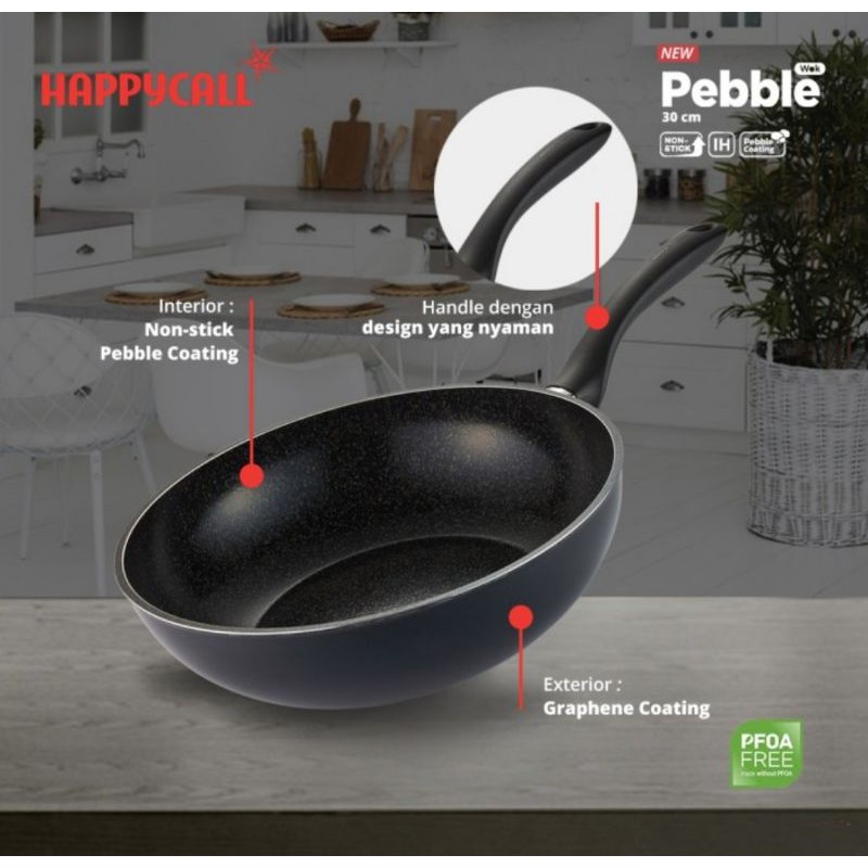 Jual Happycall Pebble Wok Pan IH 30cm / Panci Besar 30cm | Shopee Indonesia