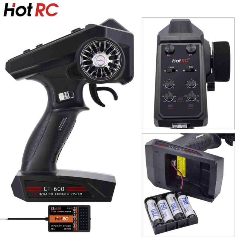 Jual Hotrc CT-6A / 600 2.4GHz 6CH FHSS Controller Radio Transmitter With 6CH | Shopee Indonesia