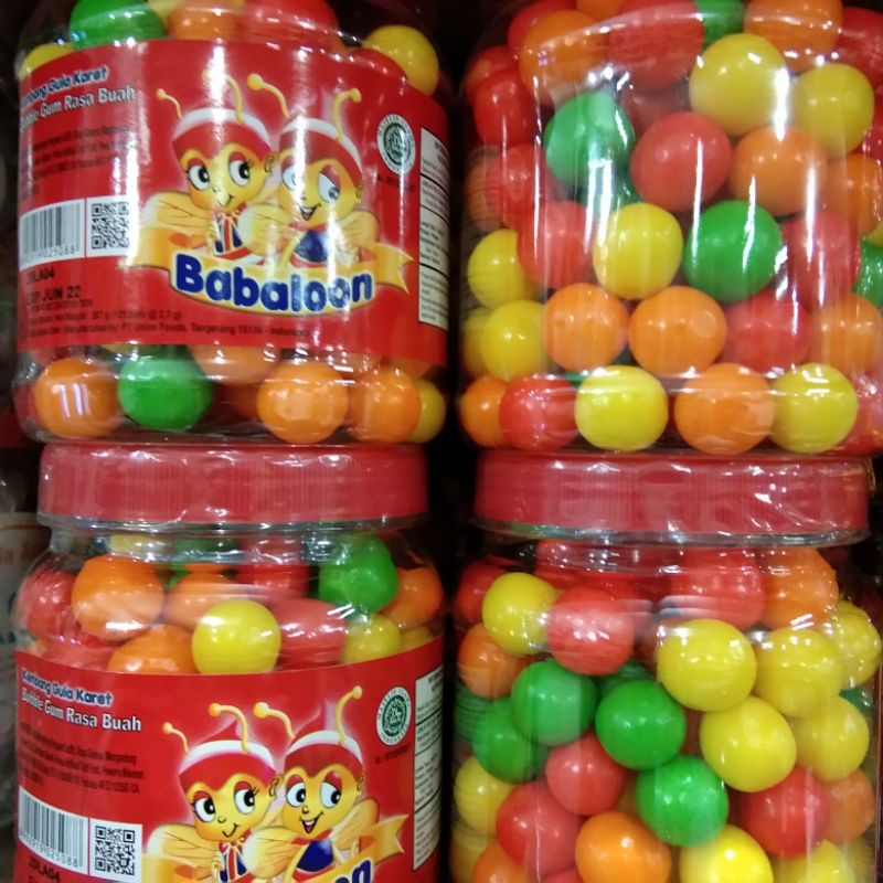 Jual Permen Karet Babalon Toples Kecil 125butir Babaloon Bubble Gum ...