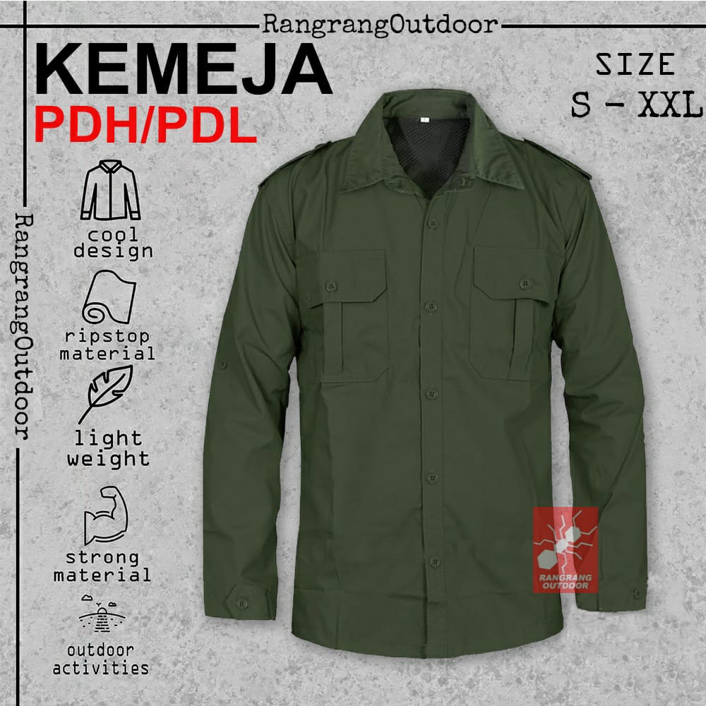 Jual Kemeja PDL / Kemeja Tactical / Kemeja Lapangan / Kemeja Organisasi | Shopee Indonesia