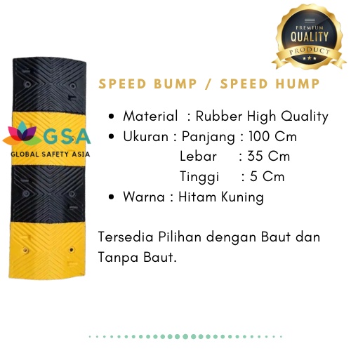 Jual Speed Bump karet rubber 1M / polisi tidur / speedbump / speed hump ...