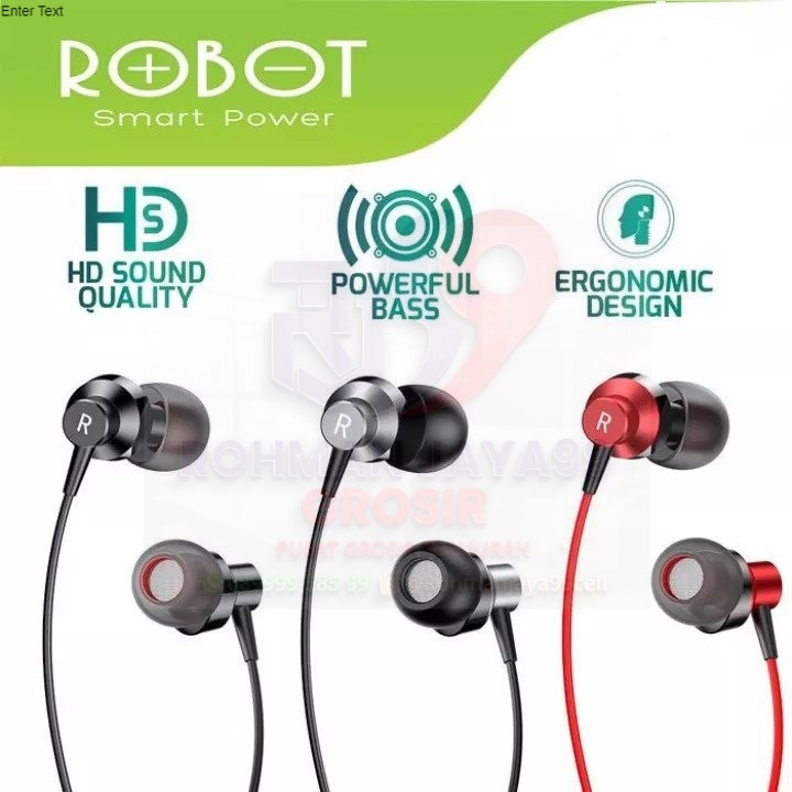 Jual EARPHONE / HANDSFREE / HEADSET ROBOT RE240S 100% ORIGINAL RE240 ...