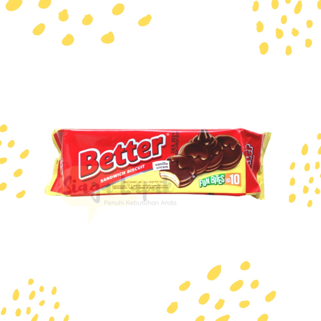Jual Better Sandwich Vanilla Cream Biskuit Coklat 120gr | Shopee Indonesia