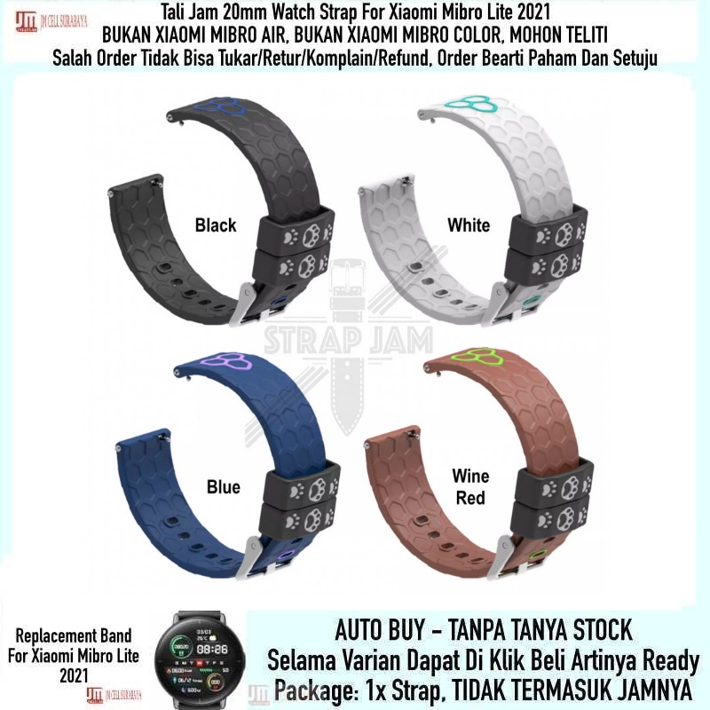 Jual Tali Jam Smartwatch Mibro Lite - Strap 20mm Rubber Silikon Cute ...
