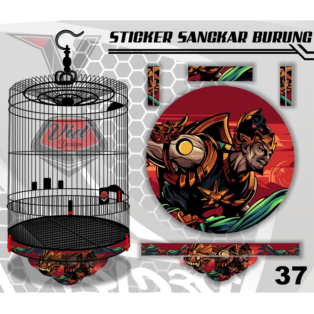 Jual COD / DECAL SANGKAR BURUNG / STICKER TEBOK MURAI KEREN NO 1,2,3 ...