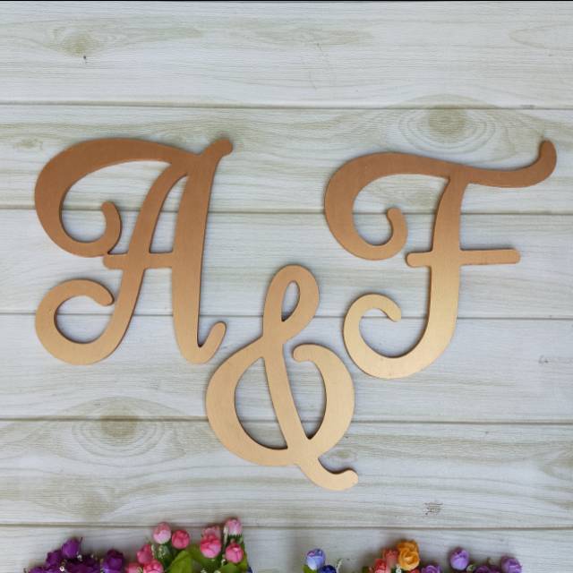 Jual 40 cm Huruf Kayu Inisial Nama Dekorasi Tunangan Pernikahan Wedding ...