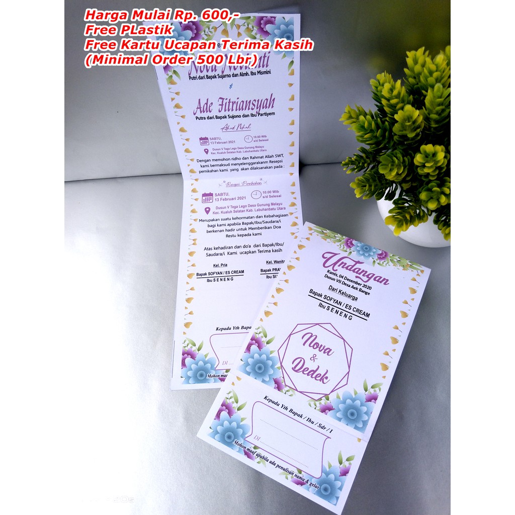 Jual Undangan Nikah Cantik Motif Bunga | Shopee Indonesia