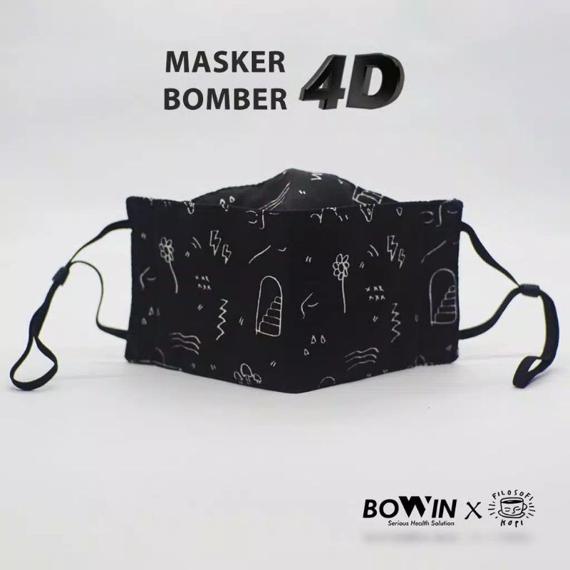 Jual [FILKOP HITAM] Bowin Masker Bomber 4D [Bowin x Filosofi Kopi ...