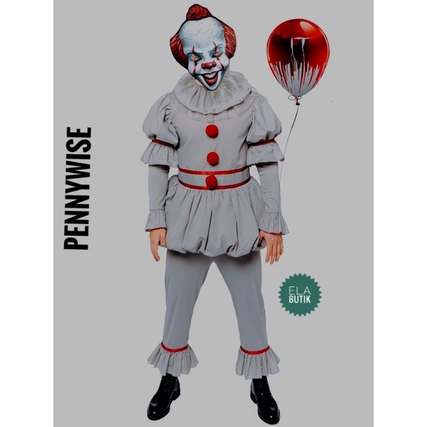 Jual Kostum pennywise-IT-dewasa-badut-clown-kostum halloween | Shopee ...