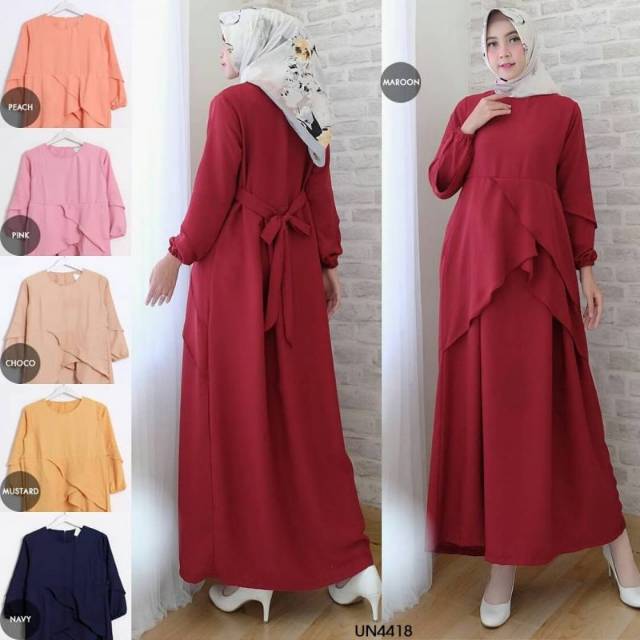 Jual GAMIS LAPIZ LAYER CREPE FIT TO L GAMIS WANITA ORI DRESS MUSLIM ...
