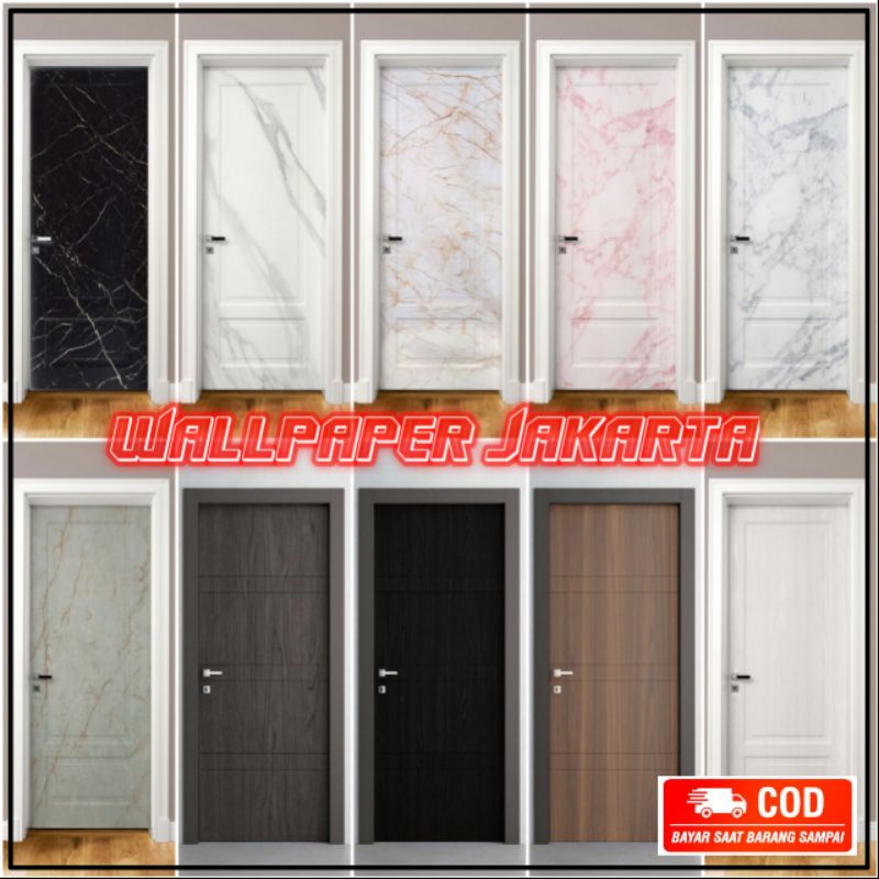 Jual Stiker Pintu Rumah Kamar Mandi Anti Air Lebar 122 Cm Motif Marmer ...