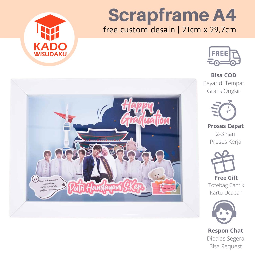 Jual Scrap Frame Fiber A4 Kado Wisuda | Shopee Indonesia